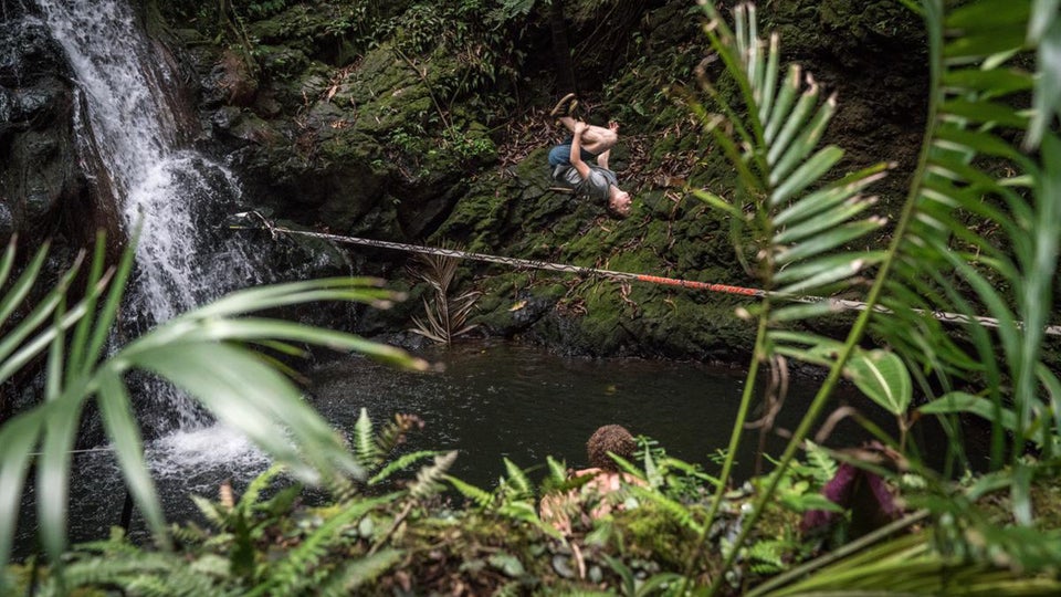 Why Slackline in a Gym When You Could Slackline Over a Waterfall in ...