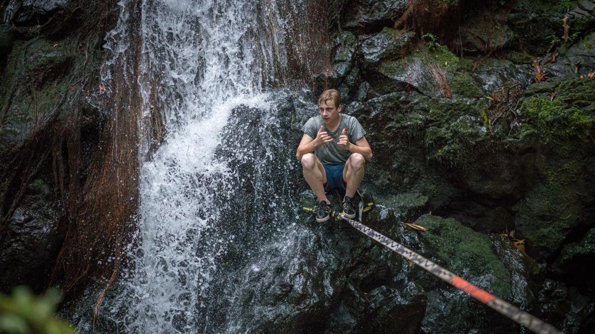 Why Slackline in a Gym When You Could Slackline Over a Waterfall in ...