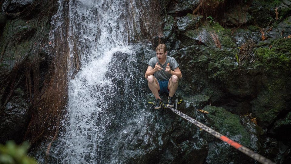Why Slackline in a Gym When You Could Slackline Over a Waterfall in ...