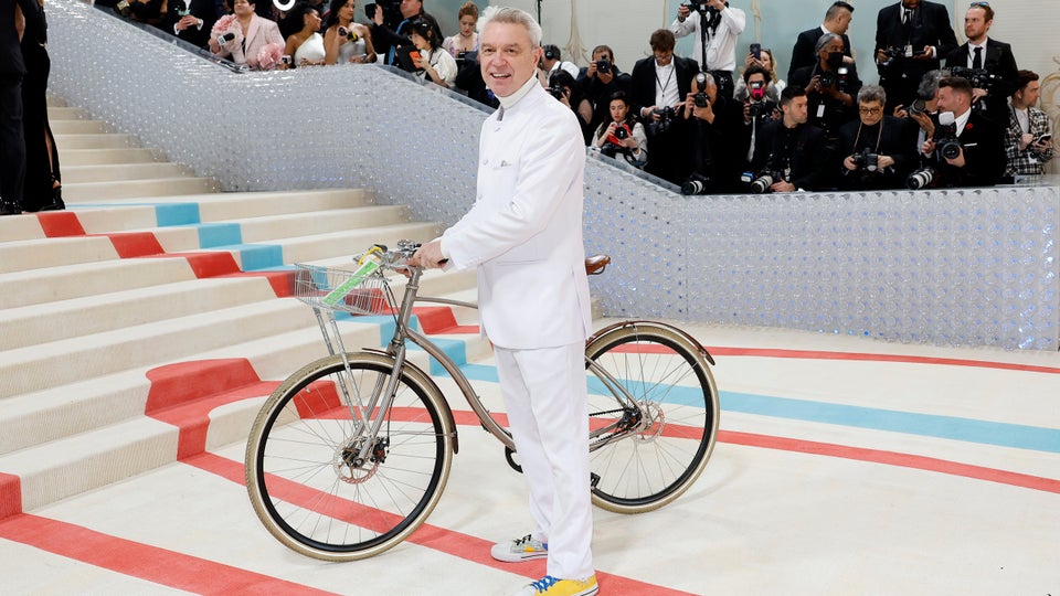 David Byrne Showed Up to the Met Gala with a Bike, Because of Course He Did