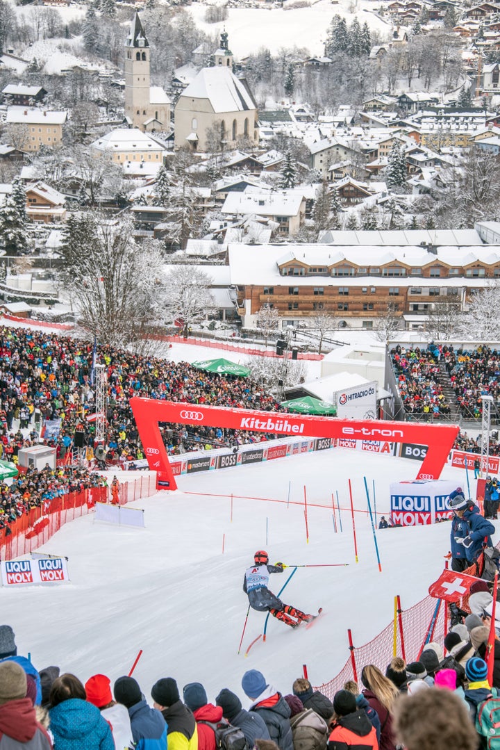 Scenes from the 2023 Hahnenkamm Downhill in Kitzbuel, Austria - Outside ...