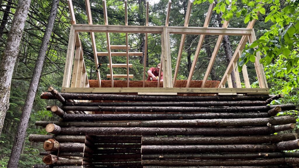 Homemade Log Cabin