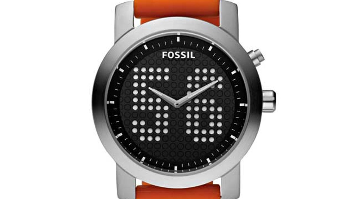 Fossil Big Tic Orange Silicone Negative Display Watch