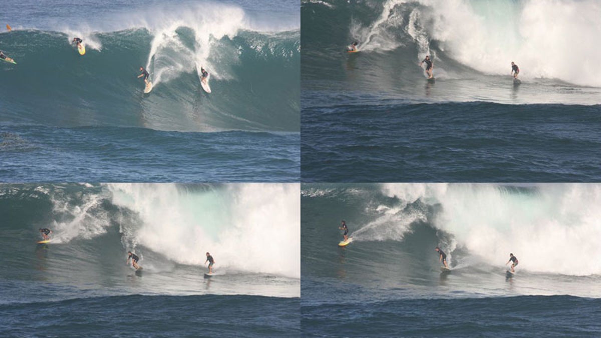 Surfer Cures Eye Problem in Huge Wave